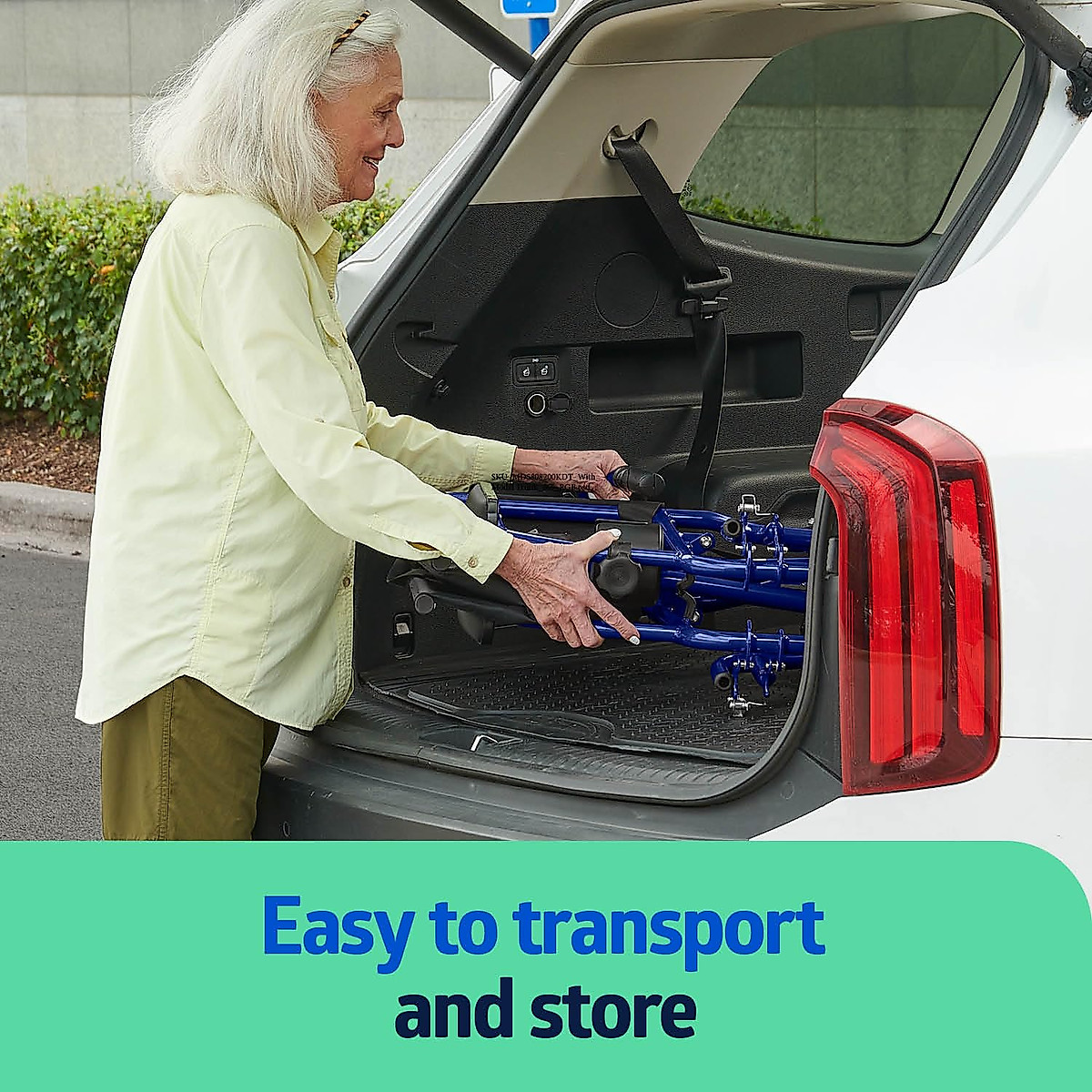 Medline Lightweight Foldable Transport Wheelchair with Handbrakes and 12-Inch Wheels, Blue Frame, Black Upholstery