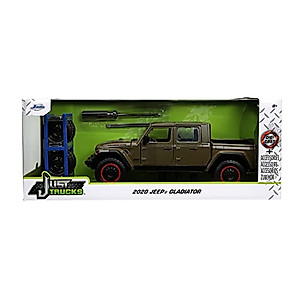 Just Trucks 1:24 2020 Jeep Gladiator Die-cast Car Brown with Tire Rack, Toys for Kids and Adults