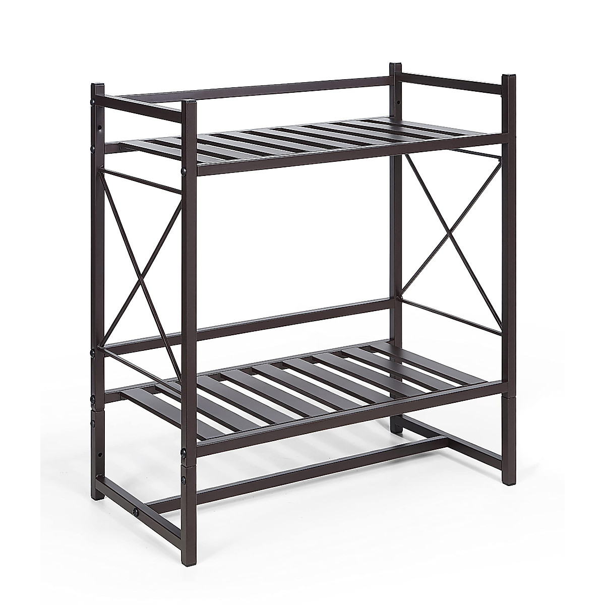 SunnyPoint Classic Square Bathroom Shelf, 2 Tier Shelf with Towel Bar Wall Mounted Shower Storage (Classic - Wall Mount - Silver)