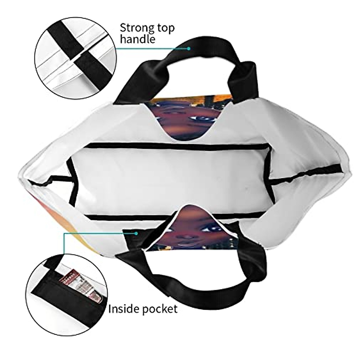 IHDABGDM african girl tote bag shopping bag shoulder bag black african girl magic shoulder bag shopping, work, groceries, gym