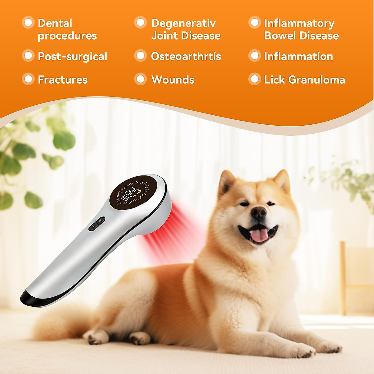 BETISBE Cold Laser Therapy for Pet Animals Vet Muscle & Joint Pain Relief Wound Healing Care，Reduces Inflammation，Near Infrared Light Therapy Device for Dogs Cats Horses with Upgrade Magneti Cover