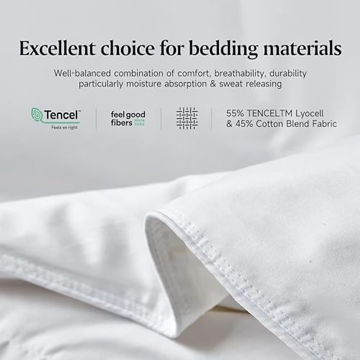 Beautyrest White Feather Down Fiber Comforter King Size- All Seasons Warmth Down Duvet Insert, Ultra-Comfortable Tencel/Cotton Blend Cover Fabric with Corner Loops