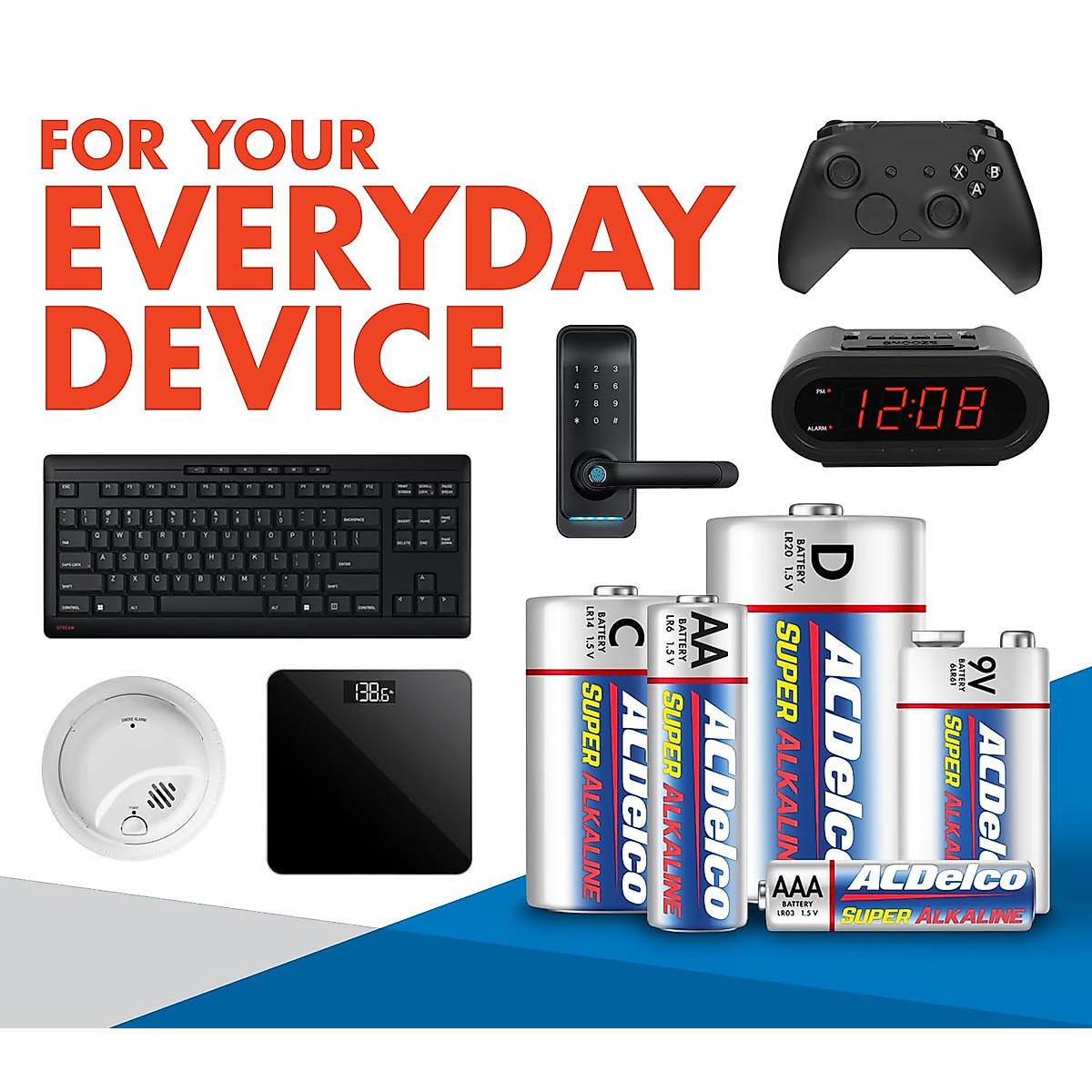 ACDelco 48-Count AA Batteries, Maximum Power Super Alkaline Battery, 10-Year Shelf Life, Recloseable Packaging