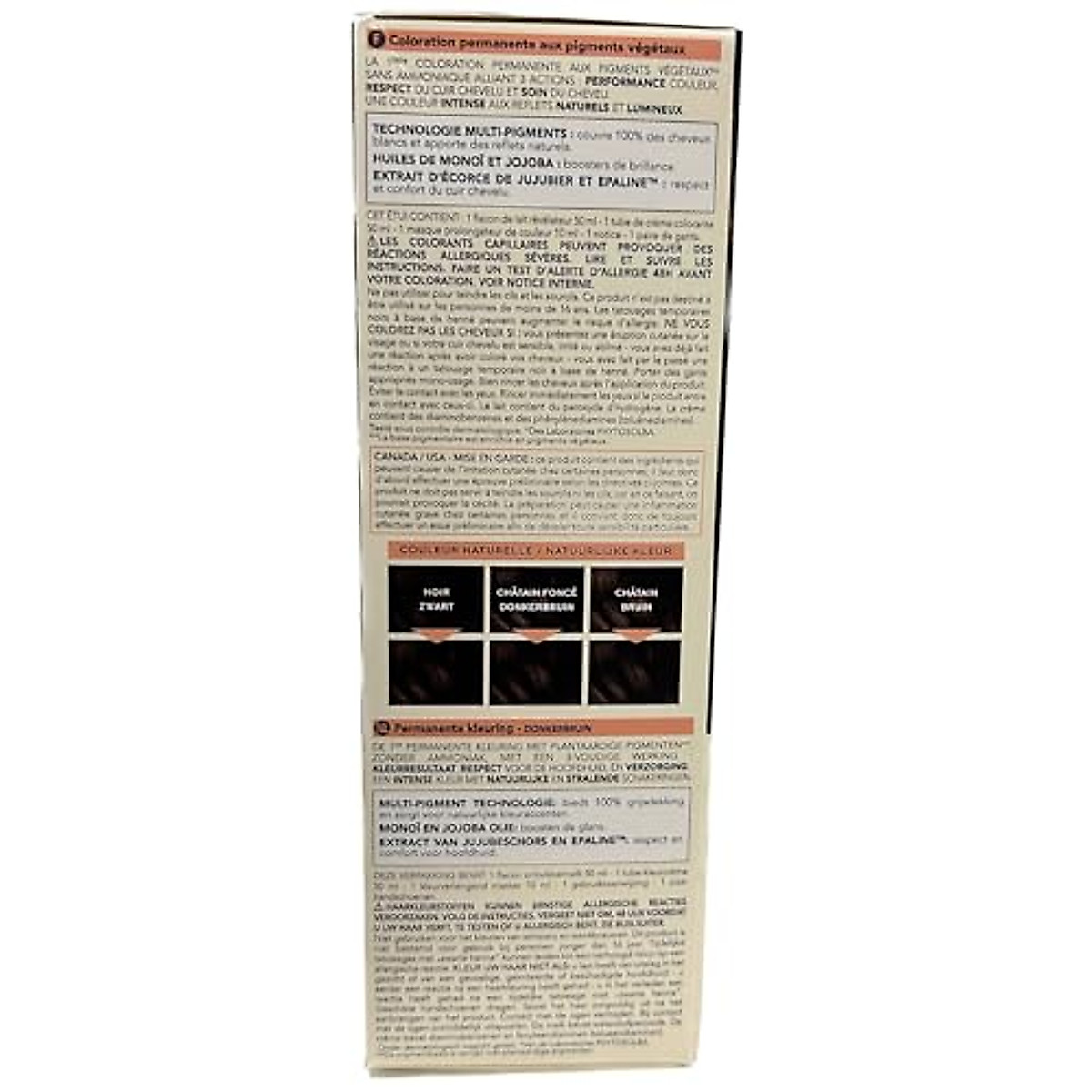 PHYTO Phytocolor Permanent Hair Color, 3 Dark Brown, with Botanical Pigments, 100% Grey Hair Coverage, Ammonia-free, PPD-free, Resorcin-free, 0.42 oz.