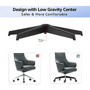 MASTERY MART Office Chair Base Replacement Heavy Duty, Metal Desk Chair Base Replacement Parts with Universal Gas Cylinder Hole and Casters Sockets, 2400+Lbs, Diameter 28", Matte Black