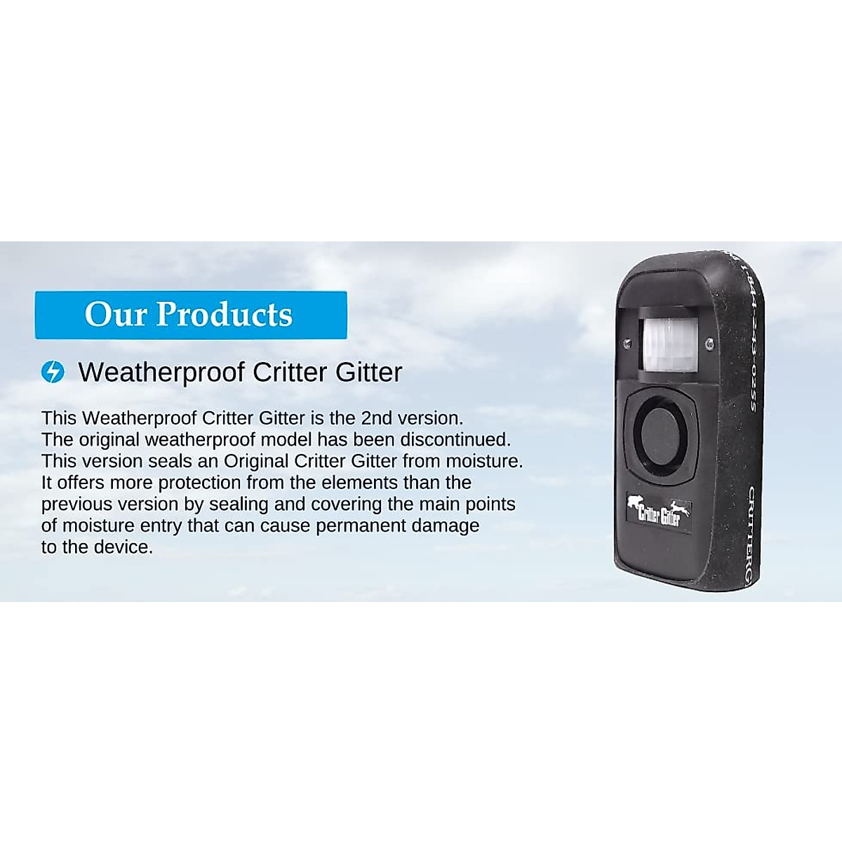Amtek Critter Gitter Bundle with KDC Critter Gitter Weatherproof2 weatherproofing Band, Battery and immobilizing Strap