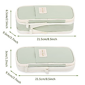 iSuperb Pencil Case Big Capacity Canvas Multifunction 20 Compartment Pen Bag Zipper Stationery Organizer Pouch Square Grid Cosmetic Bag…