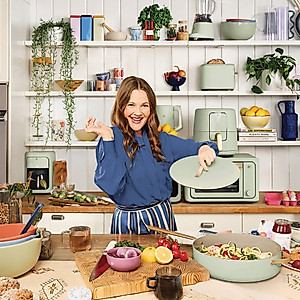 Beautiful 10 inch Ceramic Non-Stick Fry Pan, Sage Green by Drew Barrymore