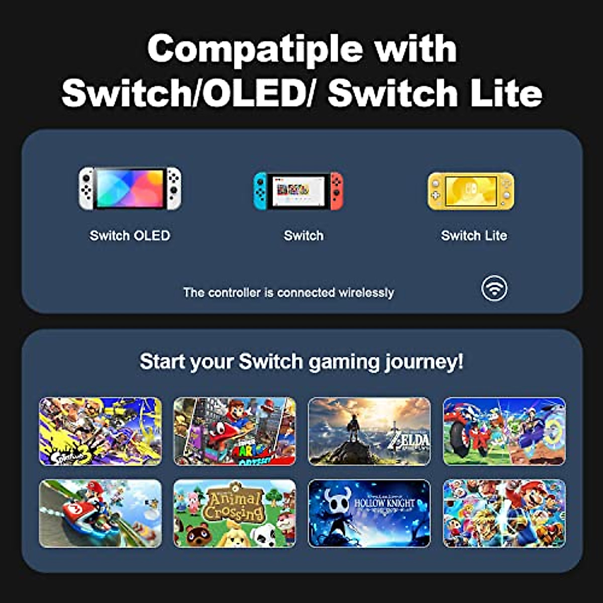Joycon Controller for Switch,Wireless Game Switch Controller Support Motion Control/Dual Vibration（PB）