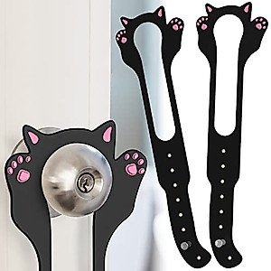 Cat Door Latch Holder,【8 Adjustable Sizes】 Stronger Flex Cat Door Stopper, Keep Door Open 1.5" to 8", Let's Cats in and Keeps Dogs Out of Litter & Food, No Tool Required & No Wall Damage