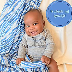 LollyBanks Swaddle Blanket | 100% Muslin Cotton | Newborn and Baby Nursery Essentials for Boys, Registry | Ocean Shark and Whale 3 Pack