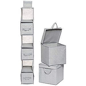 Delta Children Nursery Storage 48 Piece Set - Easy Storage/Organization Solution - Keeps Bedroom, Nursery & Closet Clean, Dove Grey