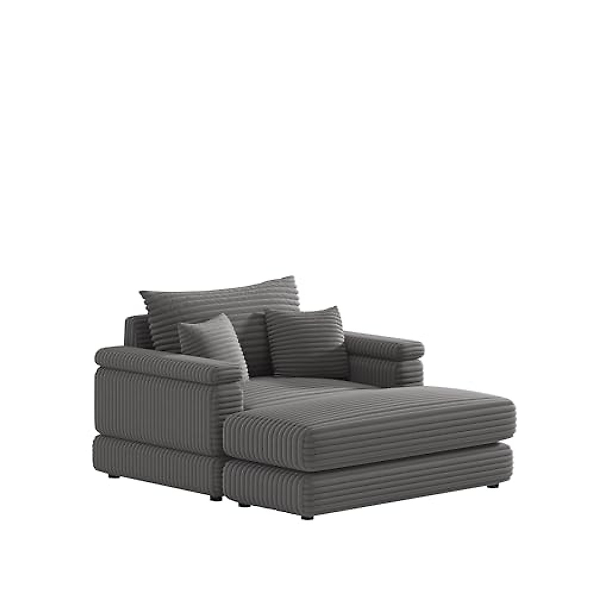 Deep Seat Convertible Modular Sectional Sofa with Movable Ottoman Sets, Comfy Corduroy Upholstered Cloud Couch with Detachable Seat&Back Cushion, Free Combination Corner Sofabed for Living Room