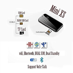 iLight Mini Smartphone XS, World's Smallest 10+ Android Phone 4G LTE, Super Small 2.5" Touch Screen. Global Unlocked - Great for Kids. Pocket Phone Gift. 1GB RAM / 8GB ROM. Tiny iPhone 10s Look Alike