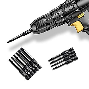 Robertson Square Drill Bit Set (10 Pack - 2.3" Long Magnetic Heads) Square Screwdriver Bit Sizes #0, 1, 2, 3, and #4 (2 of Each Size)