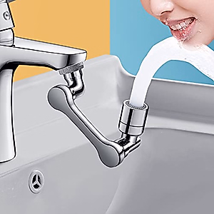 Faucet Extender for Bathroom Sink Universal,1080 Faucet Extender Brass,Splash Filter Faucet Extender,2 Water Outlet Modes,Faucet Attachment for Bathroom Sink