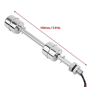 Float Switch Water Level Sensor, Stainless Steel Double Ball Fish Tank Liquid Float Switch Water Level Controller for Water Tank, Pool, Sink, Fish Tank, etc(4 Size)(150mm)