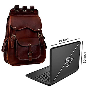 C CUERO Leather 20 Inch Backpack Rucksack Travel Laptop Large Backpack For Men And Women