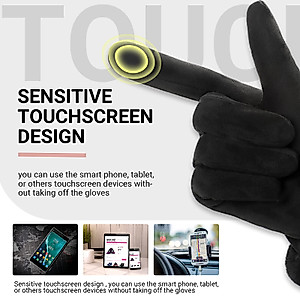 SATINIOR 3 Pairs Winter Warm Touchscreen Gloves Women's Fleece Lining Texting Gloves Fuzzy Soft Winter Gloves for Skiing(Black, Khaki, Pink)