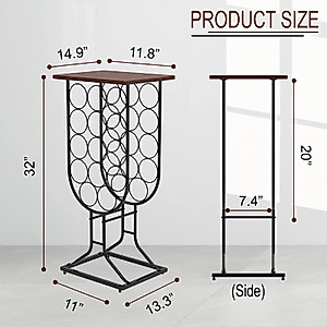 Taleco Gear Freestanding, Wine Stand Rustic Style, Holds 14 Bottles of Wine, freestanding Floor, Decorative Wine Storage Rack, Stackable Metal Wine Rack