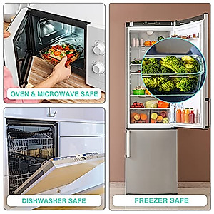 Ehi's Glass Food Storage Containers Set - Meal Prep Container with Locking Lids - 100% Leakproof, BPA-Free & Airtight Portion Control Lunch Containers, Freezer-to-Oven-Safe Food Containers, Set of 3