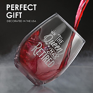 Bad Bananas Retirement Gifts for Women 2024 - The Queen Has Retired 21 Oz Stemless Wine Glass