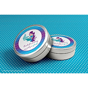 Mermaid Thank You Birthday Party Sticker Labels, 40 2" Party Circle Stickers by AmandaCreation, Great for Party Favors, Envelope Seals & Goodie Bags, Mermaid with Light Complexion