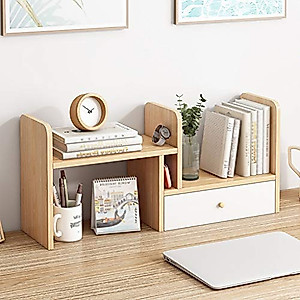 Drawer Bookshelf Magazine Rack Stretch Partition Divide-Grid Shelf Stratification Storage Rack Desktop Office Desk Home MUMUJIN (Size : 80X24X40CM)