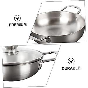 FUNOMOCYA 1Set Stainless Steel Ramen Pot with Lid Versatile Stockpot for Seafood Noodles and Pasta Cooking Kitchen Essential for Home Cooking