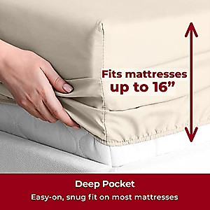 Mellanni Queen Sheet Set - 6 Piece Iconic Collection Bedding Sheets & Pillowcases - Luxury, Ultra Soft, Cooling Bed Sheets - Deep Pocket up to 16 inch - 6 PC (Queen, Burnt Sand w/Extra Pillow Cases)