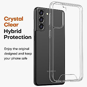 Rayboen Case for Galaxy S21+ Plus 5G with Screen Protector Soft(2Pcs), Crystal Clear Designed Shockproof Phone Case, Hard PC Back Soft TPU Frame Slim Transparent Cover for Samsung Galaxy S21+ Plus