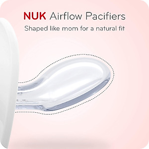 NUK Airflow Glow-in-The-Dark Pacifiers, 6-18 Months, 2 Pack