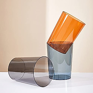 Anyoifax Small Trash Can Plastic Garbage Container Bin 1.5 Gallon Wastebasket for Bathroom, Bedroom, Kitchen, College Dorm, Office, Craft Room - Green and Amber