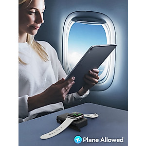 LVFAN Portable Charger for Apple Watch, 4000mAh iWatch Charger Power Bank Wireless Battery Pack Magnetic Travel Smartwatch Charger for Apple Watch Series 10 9 8 7 6 5 4 3 2 1 SE Ultra 2 Ultra (Black)