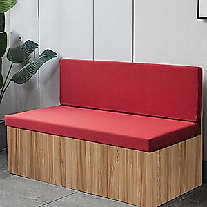 OITTO Outdoor Indoor Patio Bench Cushion with Zipper Loveseat Washable Removable Seat Pad Garden Non-Slip Backrest Replacement Settee Chair Cushion 59"x12" Red