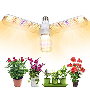 xingruyu [2 Pack 150w LED Grow Light Bulb with 414 LED's Foldable Sunlike Full Spectrum LED Grow Bulb, Plant Light Bulb for Hydroponic Indoor Garden Greenhouse Succulent Veg Flower
