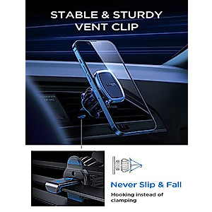 LISEN Magnetic Phone Holder for Car Cell Phone Magnet for Car Magnetic Car Mount 6 Strong Magnets Universal Vent Phone Mount for Car Compatible with All 4”-13” Tablets & Smartphones