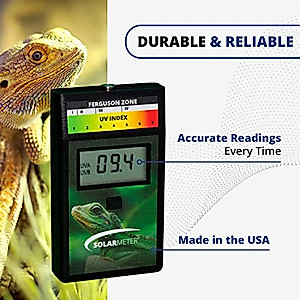 Solarmeter Model 6.5R Reptile UV Index Meter, Handheld Digital Radiometer for Measuring Ultraviolet Light, Measures 280-400 nm with Range from 0-199.9 UV Index, Made in USA, ABS Polymer, Black