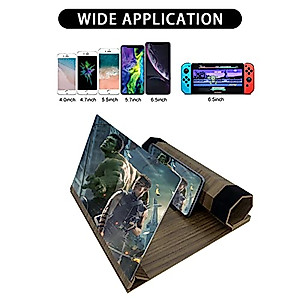 SUDOO 12 Inch Mobile Phone Screen Magnifier-3D Smartphone Expander for for Movies, Videos, and Gaming - Screen Amplifier Foldable Easy to Carry（25.5*22.7*1.2cm）
