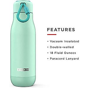 ZOKU Stainless Steel Bottle, 16.9 fl oz (500 ml), Cold and Heat Retention, My Bottle, Coffee Portable (Matte Teal)