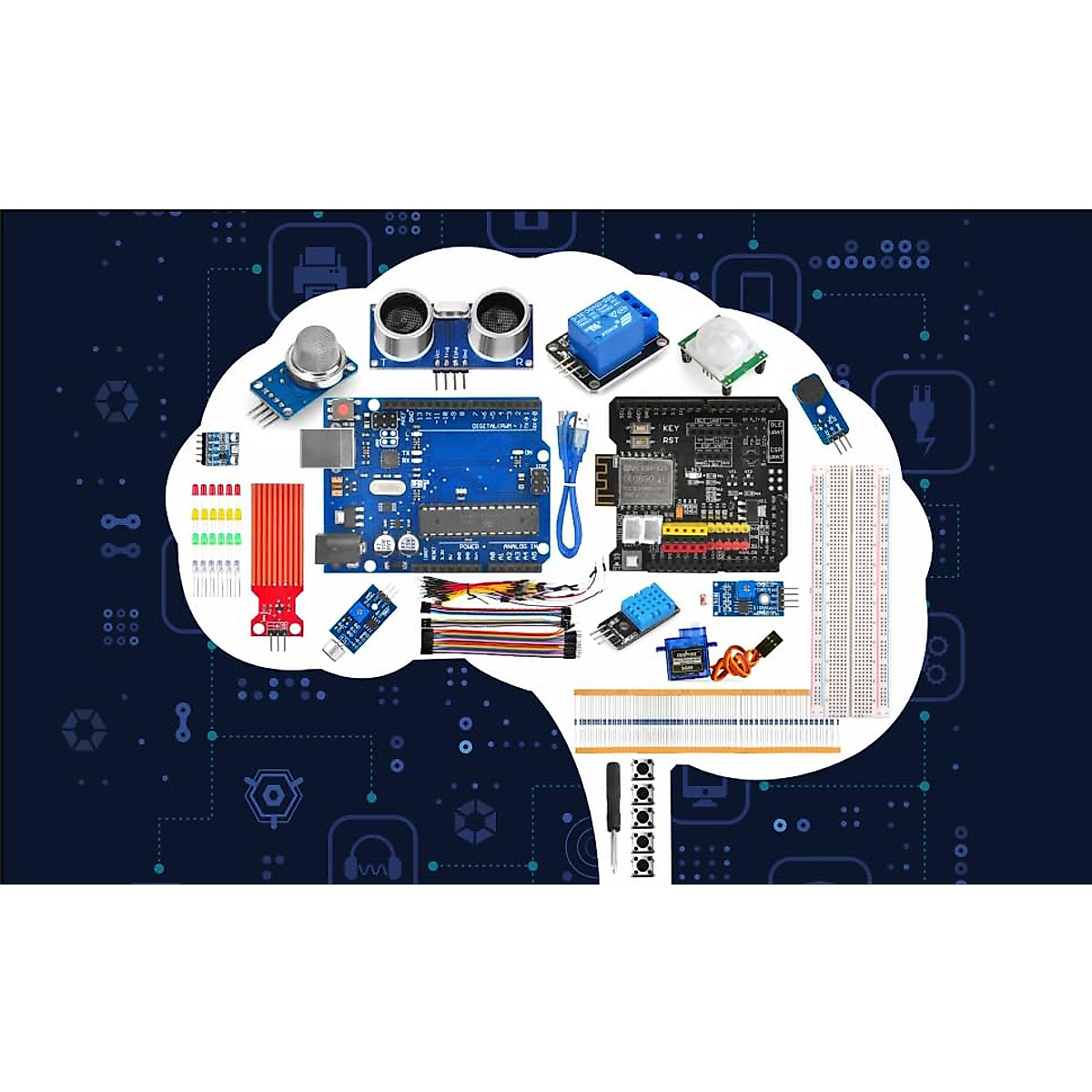 OSOYOO WiFi Internet of Things Learning Kit for Arduino | Include ESP8266 WiFi Shiled | Smart IOT Mechanical DIY Coding for Kids Teens Adults Programming Learning How to Code