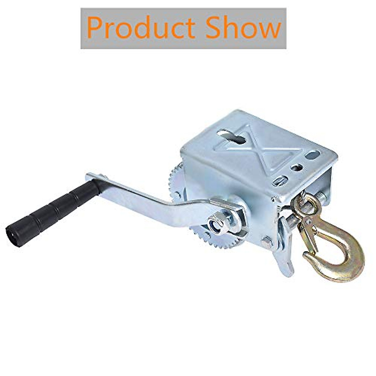 Heavy Duty Hand Winch 600Lbs Hand Crank Strap Gear with 8m Steel Wire Manual Operated Two-Way Ratchet ATV Boat Trailer Marine for Trailering or Loading Boats Personal Watercraft and Lawn Equipment