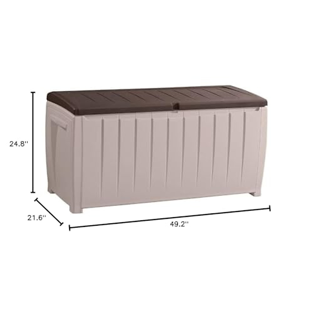SZCURC Novel 90 Gallon Weather Resistant Outdoor Patio Storage Deck Box and Bench,Organization and Storage for Patio Furniture, Outdoor Cushions, Throw Pillows, Garden Tools and Pool Toys