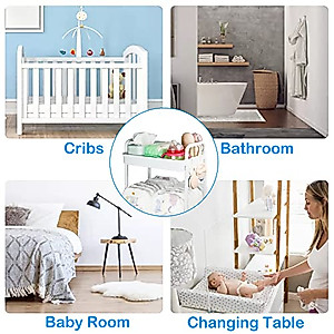 Volnamal Baby Diaper Cart, Plastic Baby Diaper Caddy Baby Organizer for Nursery Diaper Cart with Wheels Baby Essentials Storage Cart, White