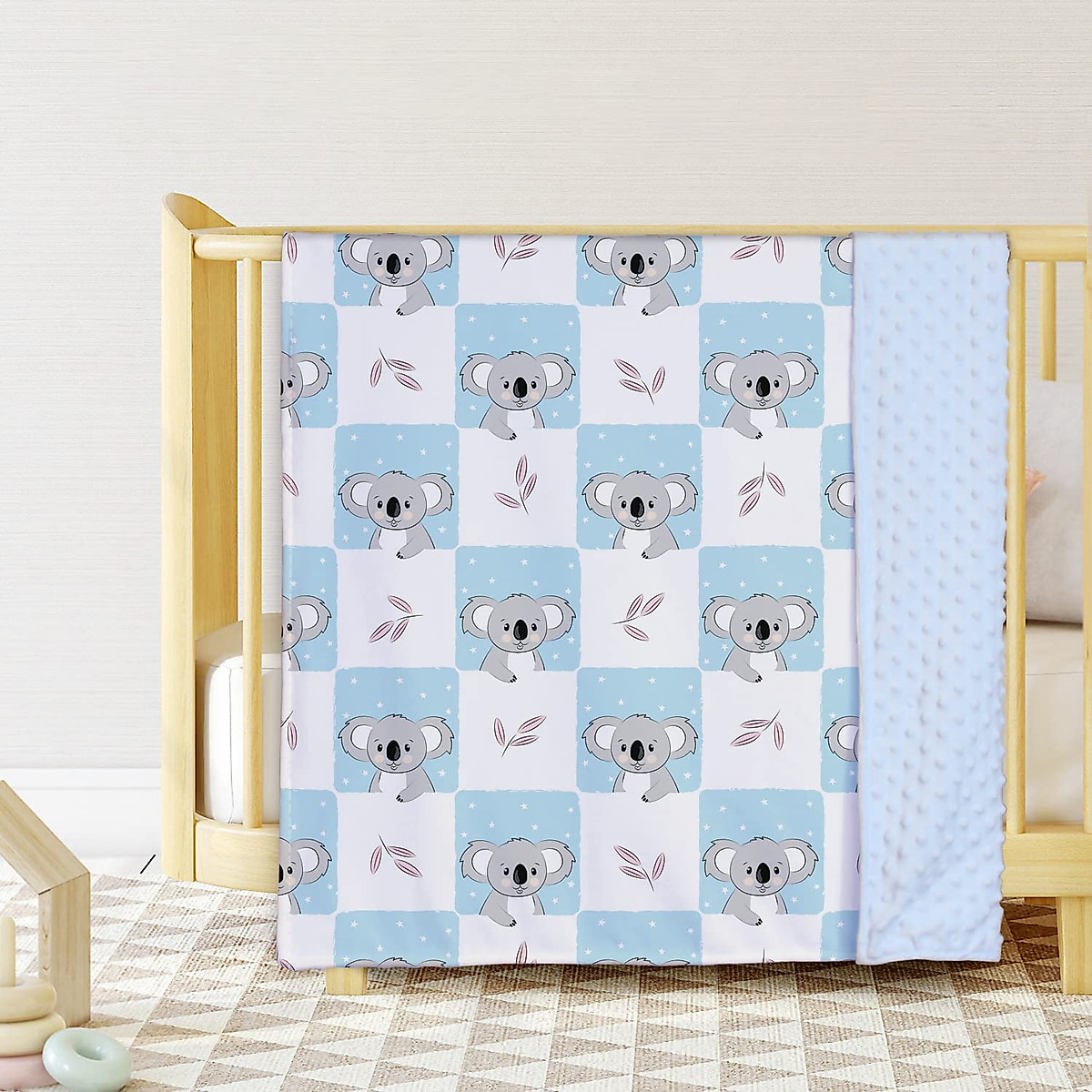 DUISE Koala Bear Child Blanket Boys Soft Baby Blanket, Fleece Kids Girl Security Cute Animal Blanket Plush Dot Toddler Newborn Blanket for Nursery Stroller Crib Receiving Blanket Infant Unisex