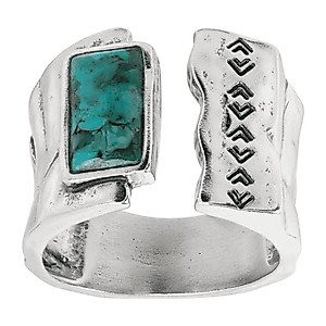 Silpada 'Split Mountain' Compressed Turquoise Cuff Ring in Sterling Siler, Size 8