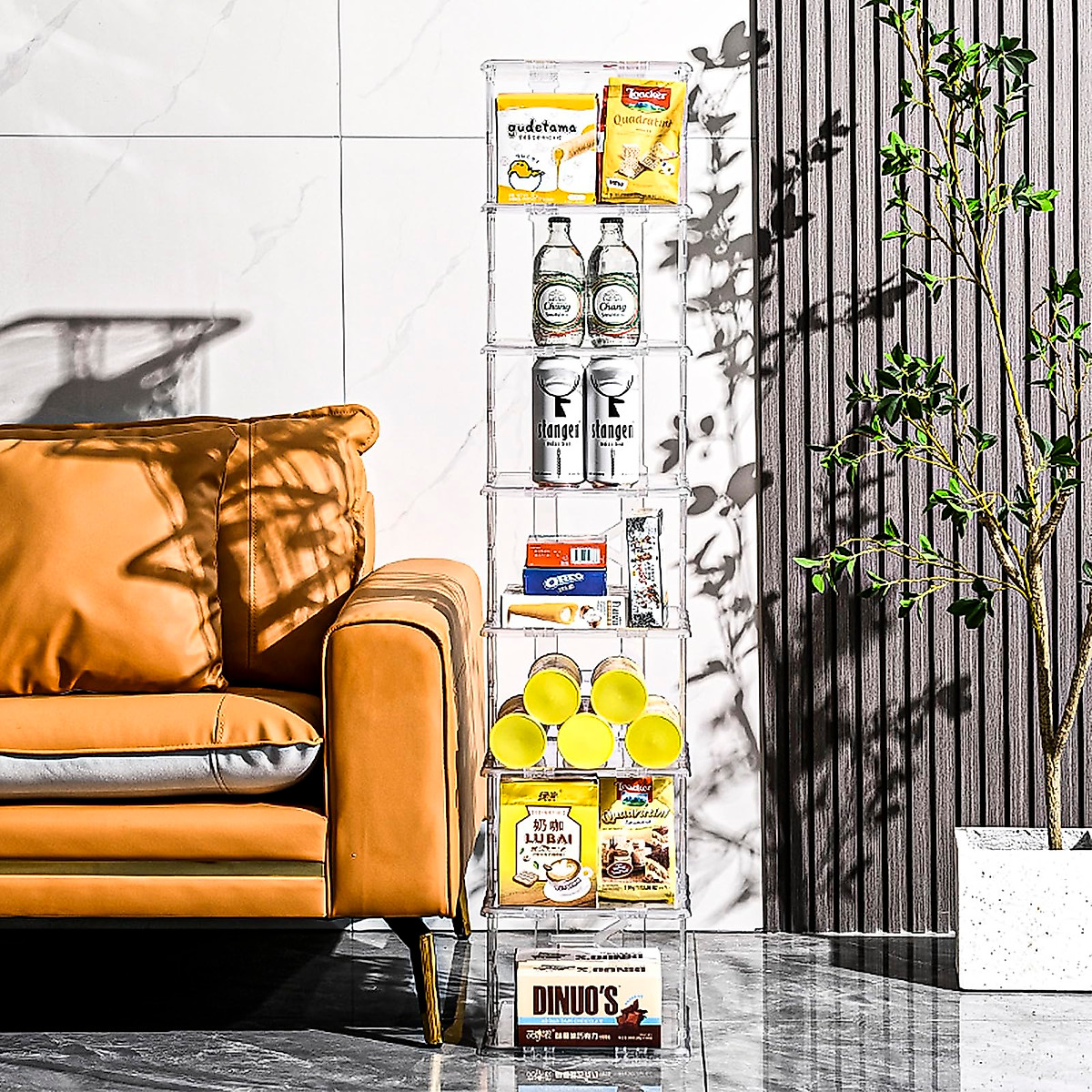 KALYLOC Shoe Storage for Closet, Plastic Vertical Shoe Organizer, Small Cubby Free Standing Shoe Shelves for Entryway Stackable Shoe Tower Space Saver (Clean 14 tier)