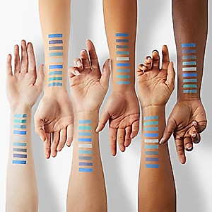 MEICOLY Blue Eyeshadow Palette,9 Colors Matte Glitter Eye shadow Palette,Metallic Silver Bright Waterproof Pressed Avatar Sally Makeup,Shimmer Pigmented Corpse Bride Eye Shadow for Halloween