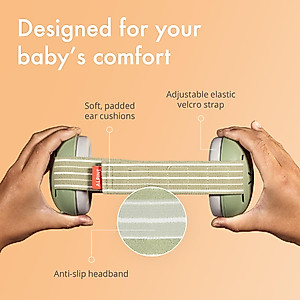 Alpine Muffy Baby Ear Protection for Babies and Toddlers up to 36 Months - CE & ANSI Certified - Noise Reduction Earmuffs - Comfortable Baby Headphones Against Hearing Damage & Improves Sleep - Green