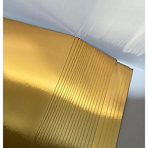 KODAMAA 12“x12”Square Art Craft Gold/Silver Cardstock, Multipurpose Shimmer Metallic Paper Perfect for Festival Crafting, Party Decoration, Gift Packaging (24 Sheets) (Bright Gold)